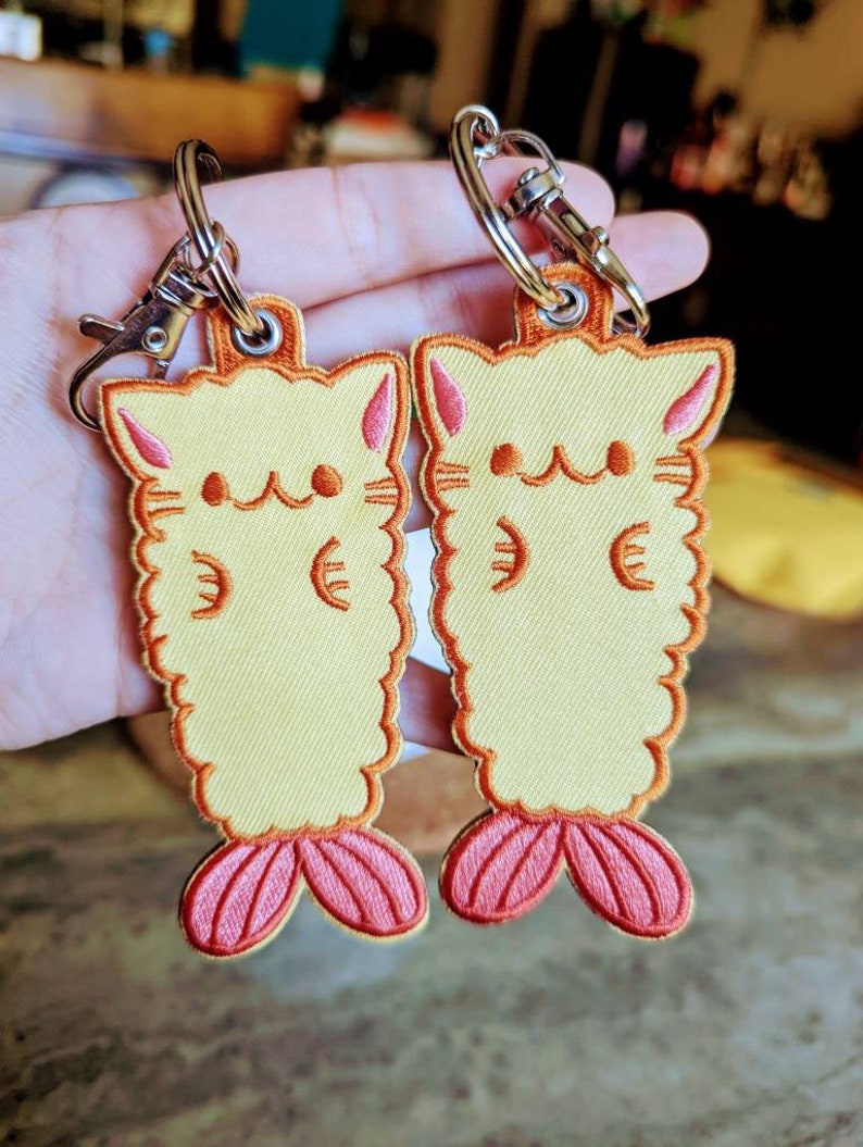 Cute Cat Embroidered Tag Keychain Kawaii Neko Jet Tags - Etsy