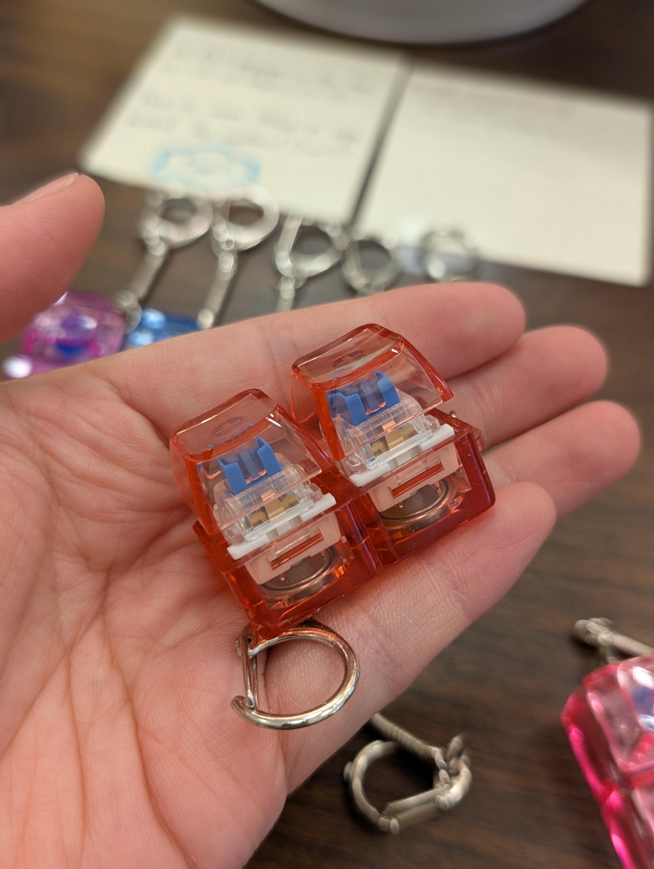 Double and Quad Clear Keycap Clickers - Fidget Keychain, Light up Focus ...