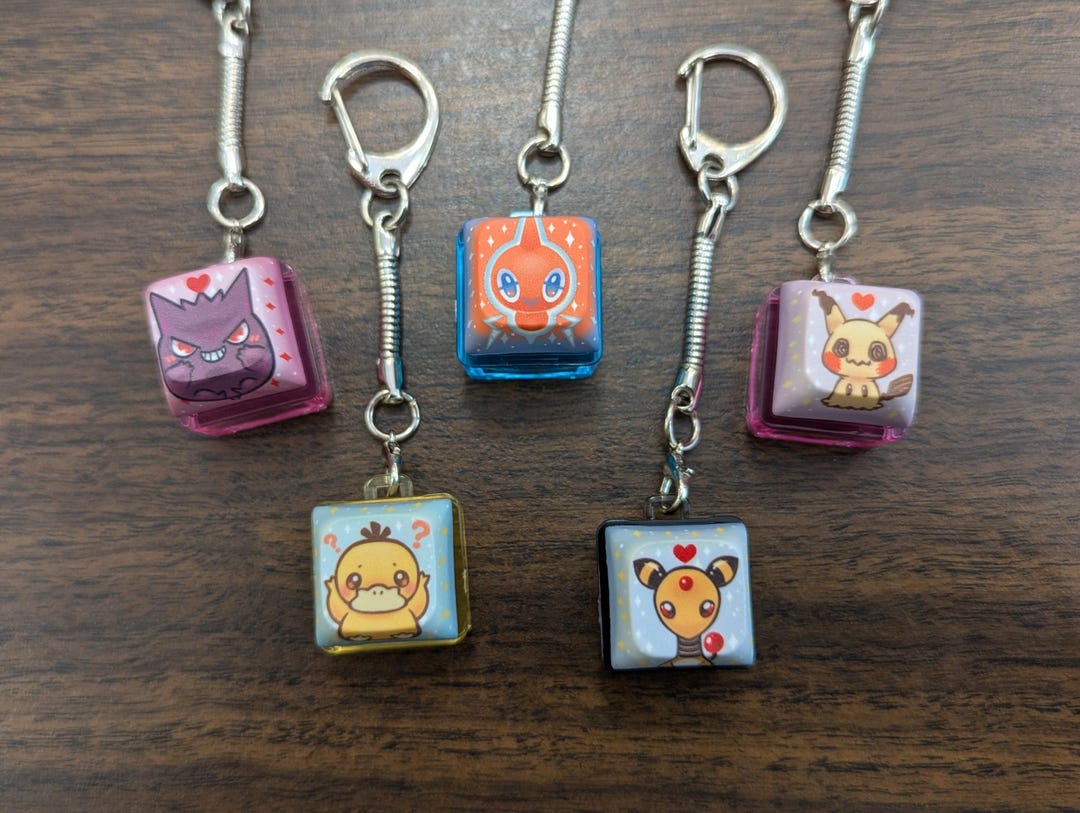 Cute Creature Keycap Clickers - Fidget Keychain, Keyboard Caps Electric ...