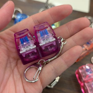 Double Clear Keycap Clickers - Fidget Keychain, Light up Focus ...