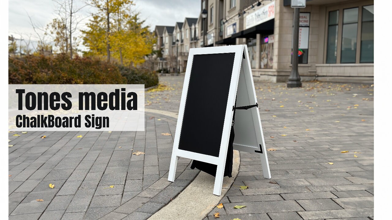 Wind-stable 40x20 Chalkboard Sidewalk Sign With Stability Attachment ...