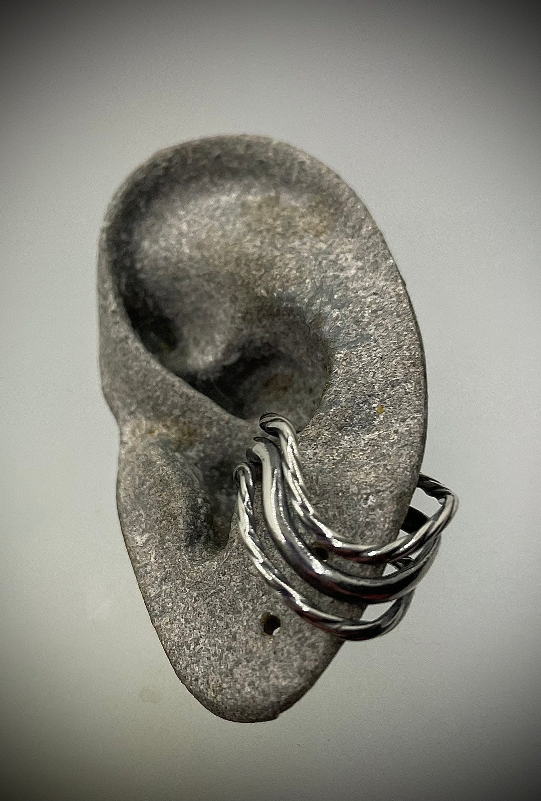 Primitive Sterling Ear Cuff - Etsy