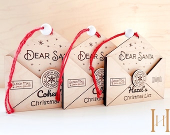 Personalized Christmas Ornament, Dear Santa Ornament, Santa List Holder ...