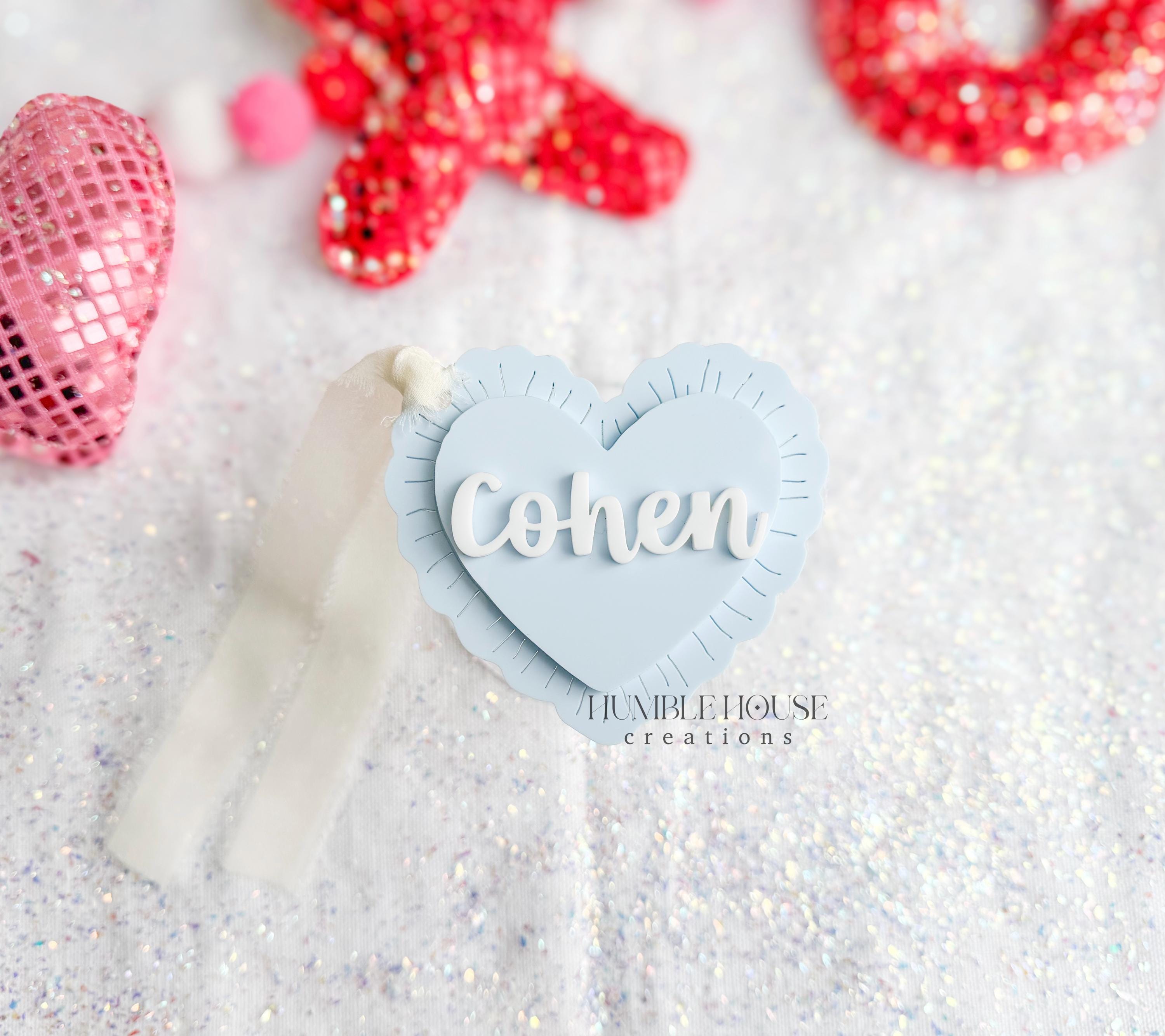 Valentines Day Tag, Valentines Name Tags, Personalized Valentine Tag ...