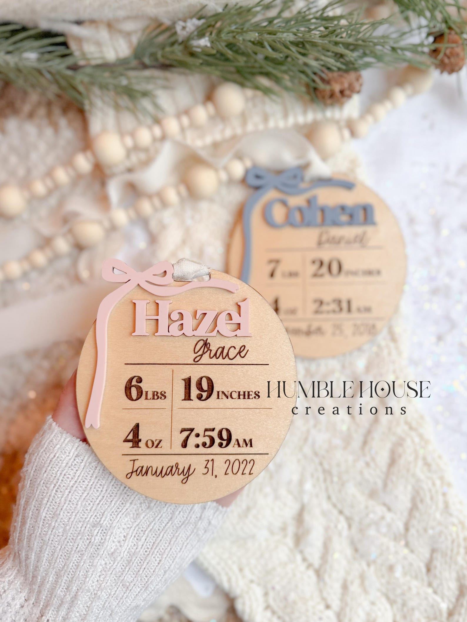 Personalized Baby Birth Stats Ornament | Custom Newborn Name Ornament ...