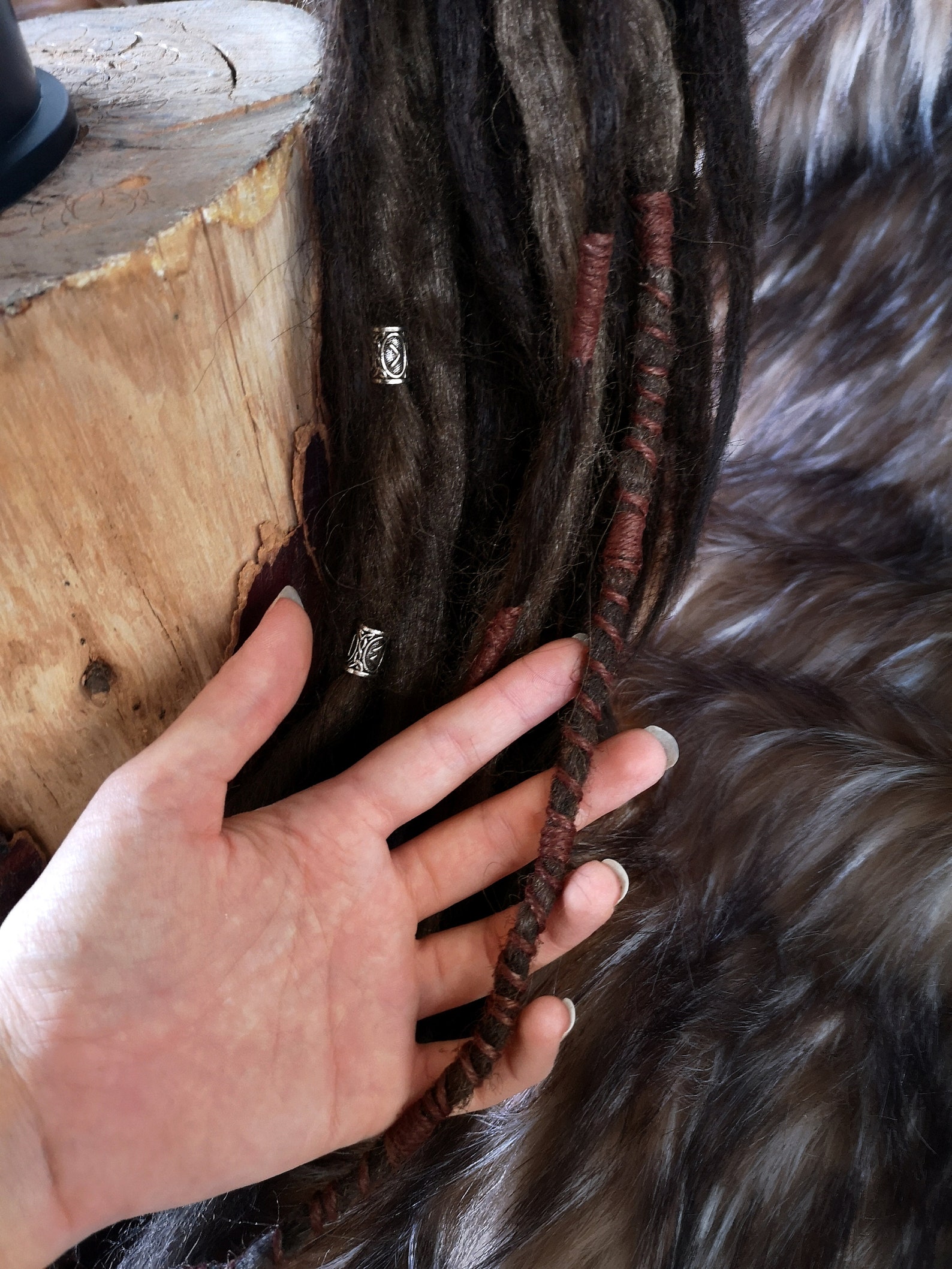 Senua Wig Hellblade - Dreadlock Dark Brown Synthetic Hair Ponytail ...