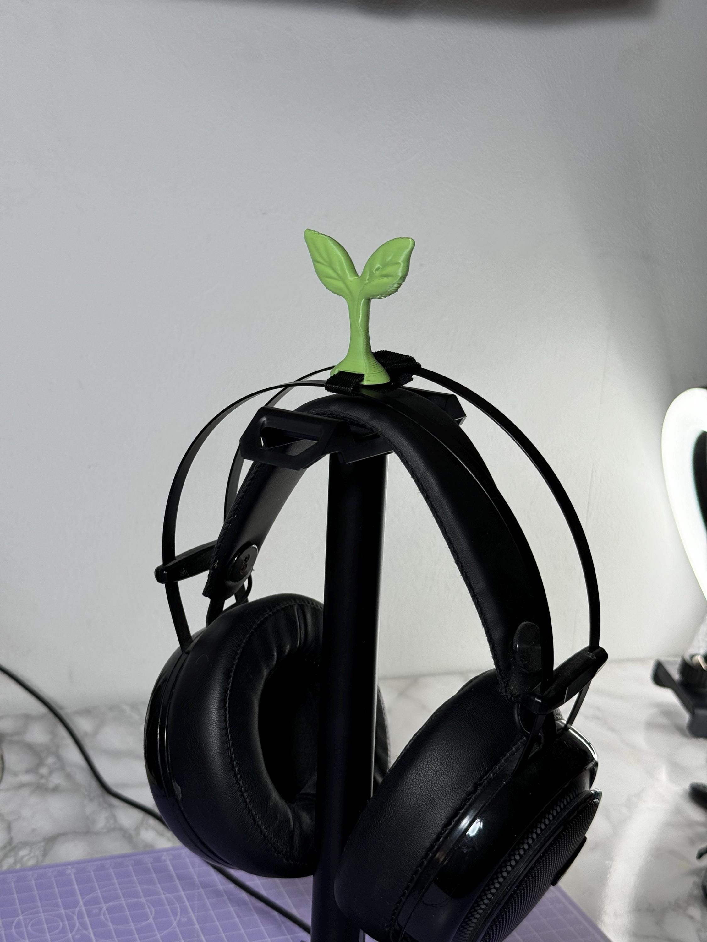 Pink Sakura and Green Little Sprout Headset Accessories - Headset Ears ...