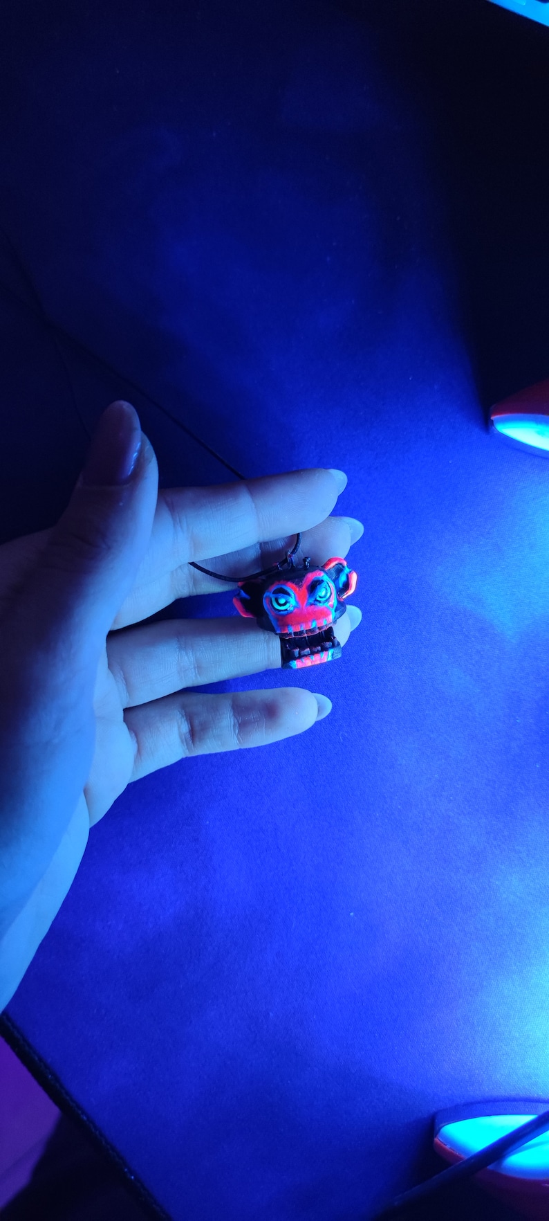 Jinx Neon Uv Paint Monkey Head Bomb Arcane Necklace League - Etsy