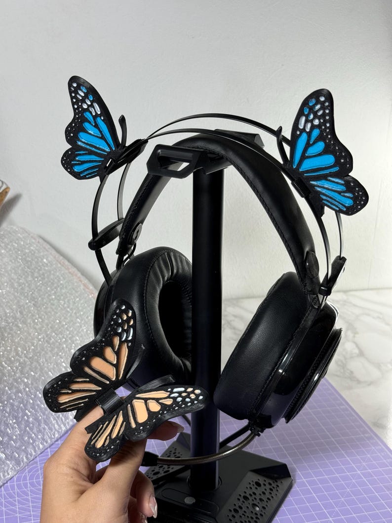 Butterfly Wings Headset Accessories - Headset Ears, Horns Flower and ...