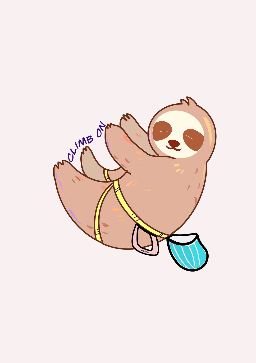 Climb on Sticker Sloth Sticker Rock Climbing Sticker Climber Sticker Belay Sticker Happy Sticker ...