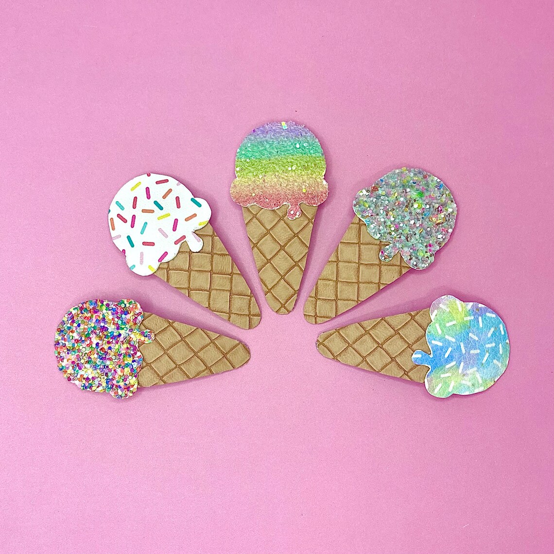 Ice Cream Snap Clip Sets Ice Cream Cone Clip Sprinkles Hair - Etsy