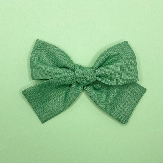 Alpine Green Solid Bow Green Hair Bows Teal Bows Green - Etsy
