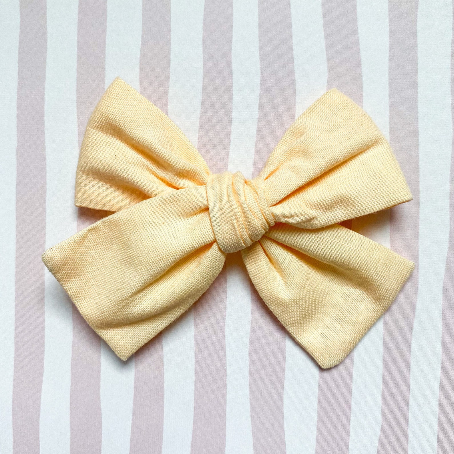 Apricot Bow Yellow Bows peach bow hair Clips Girls Gifts | Etsy