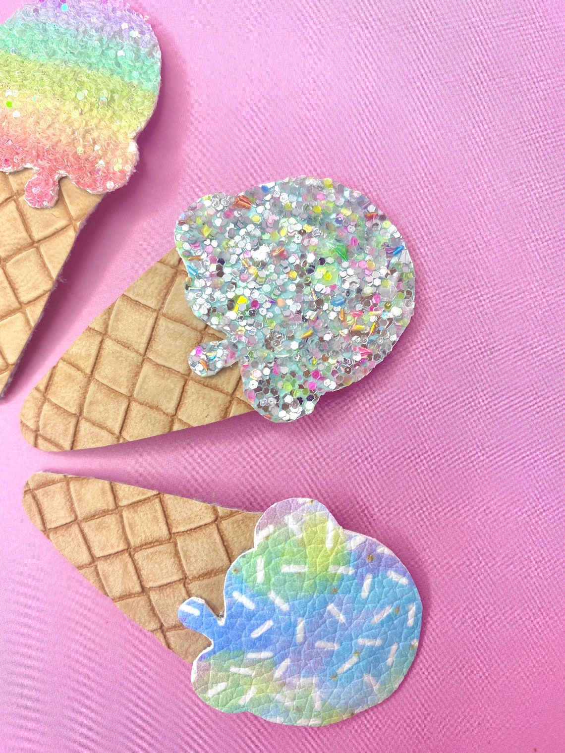 Ice Cream Snap Clip Sets Ice Cream Cone Clip Sprinkles Hair - Etsy