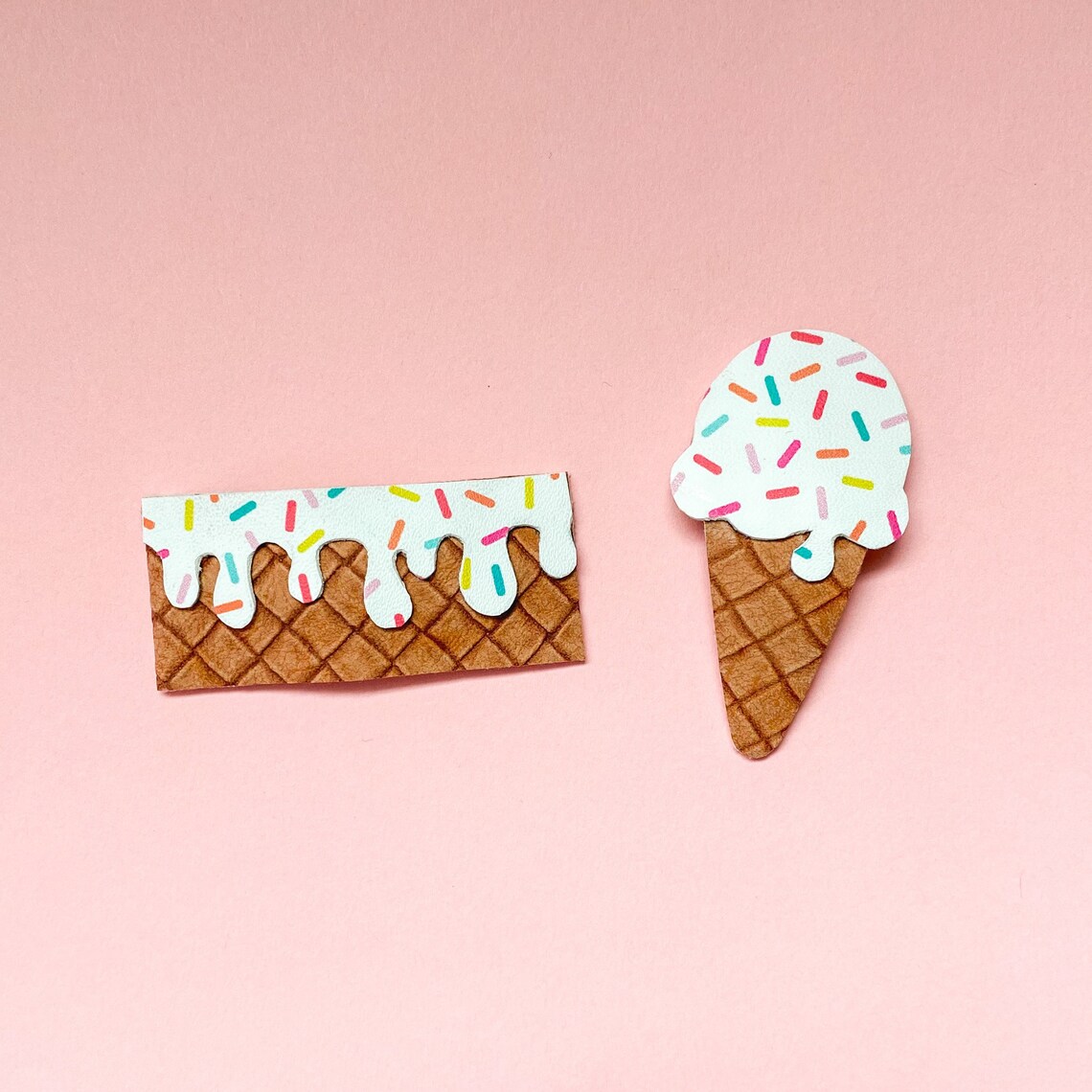 Ice Cream Snap Clip Sets ice cream cone clip sprinkles hair | Etsy