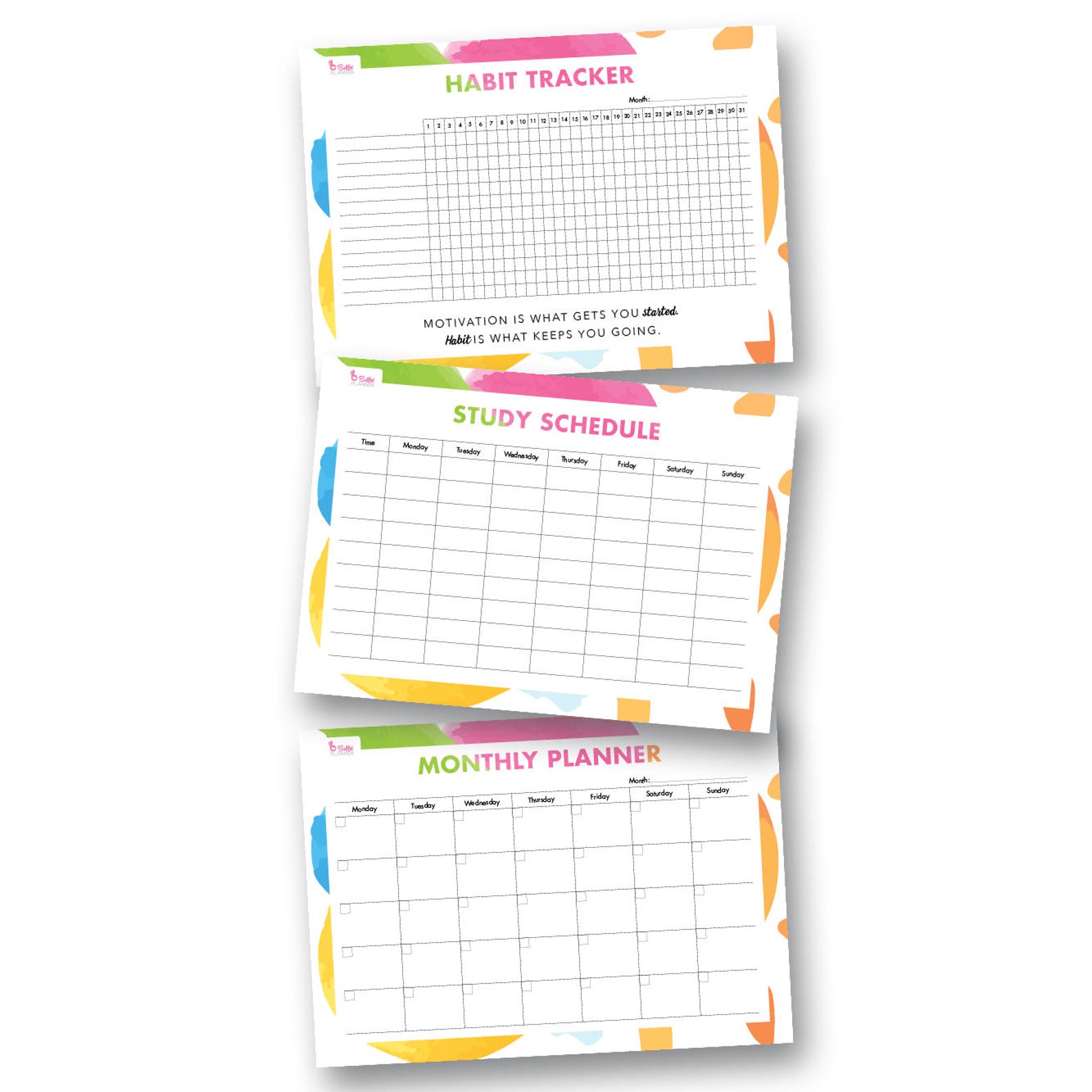 Printable Student/study Planner, 25 Printable Planner Pages, Blank ...