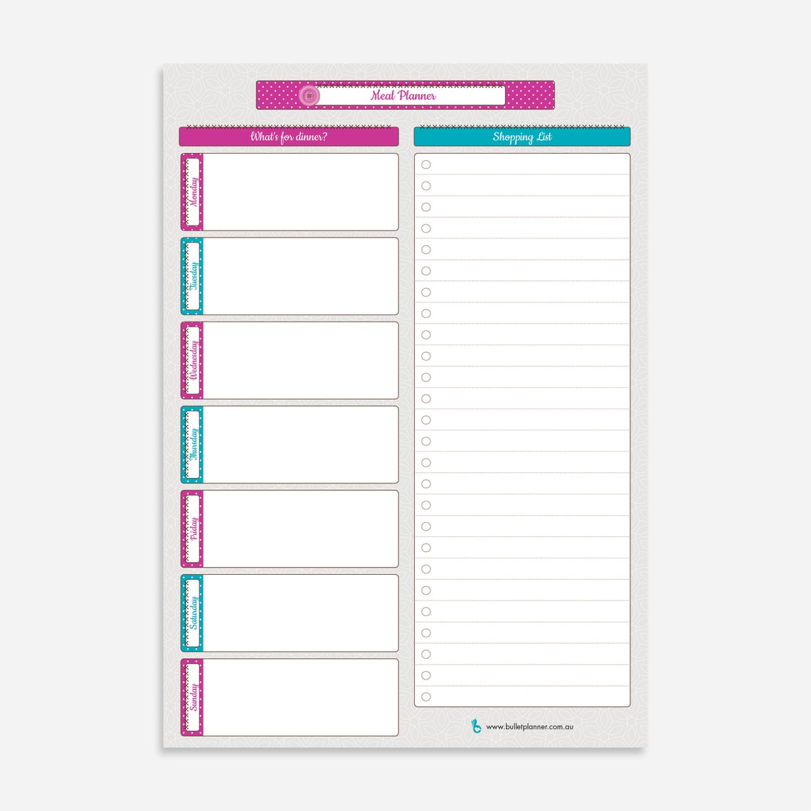 Magnetic Meal Planner A4 Fridge Planner Meal Planner - Etsy