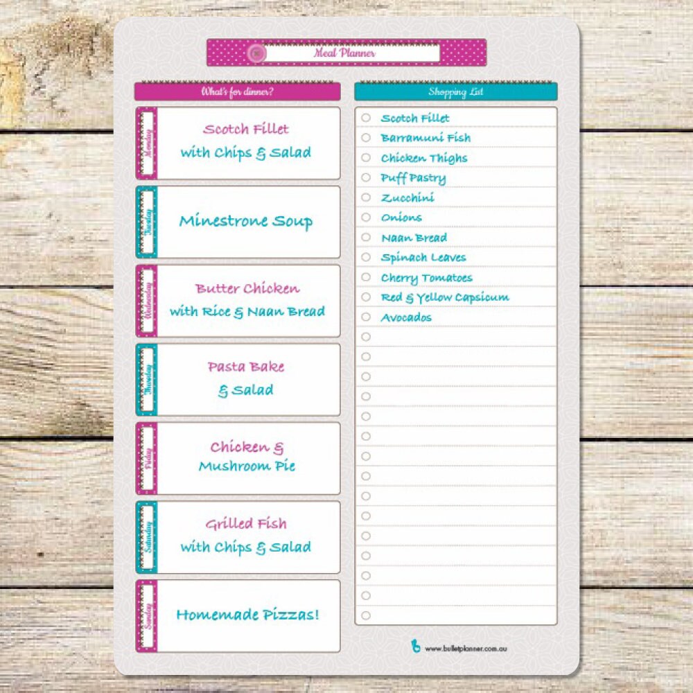Magnetic Meal Planner A4 Fridge Planner Meal Planner Magnetic Dry Erase ...