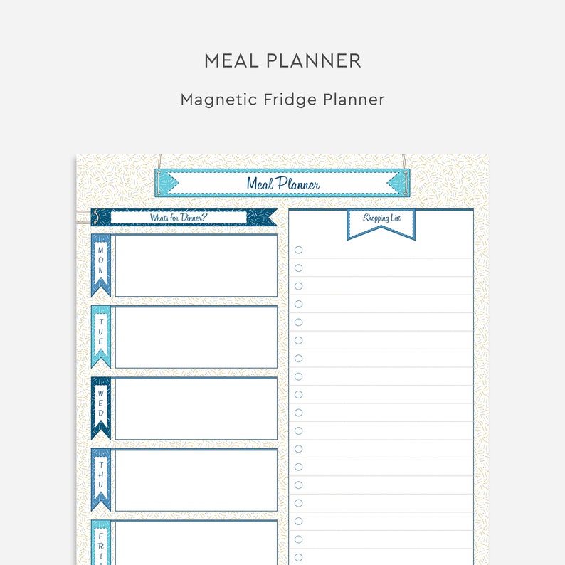 Magnetic Meal Planner A4 Fridge Planner Meal Planner | Etsy