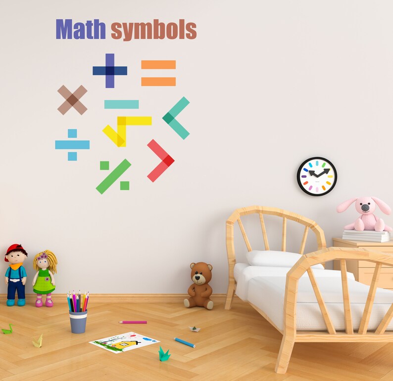 Color Math Symbols Wall Decal Mathematical Notation - Etsy