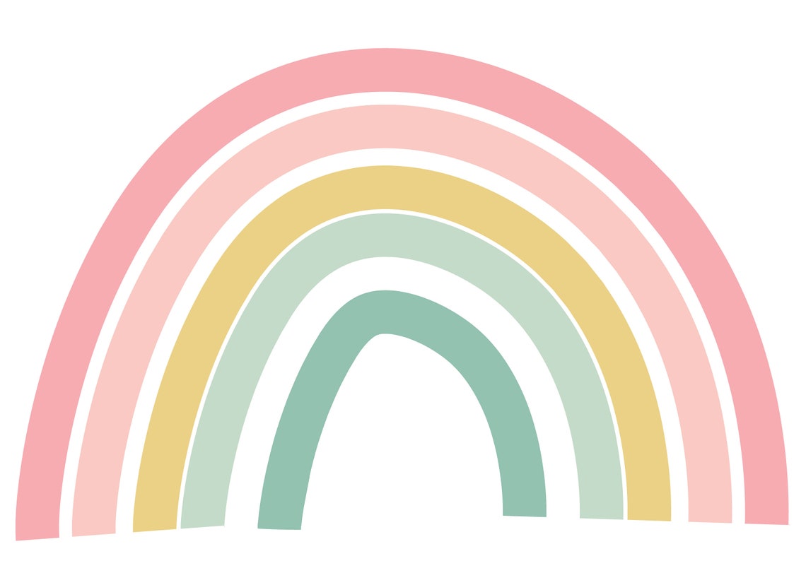Rainbow Pastel Colors Wall Decor Happy Playroom Nursery - Etsy