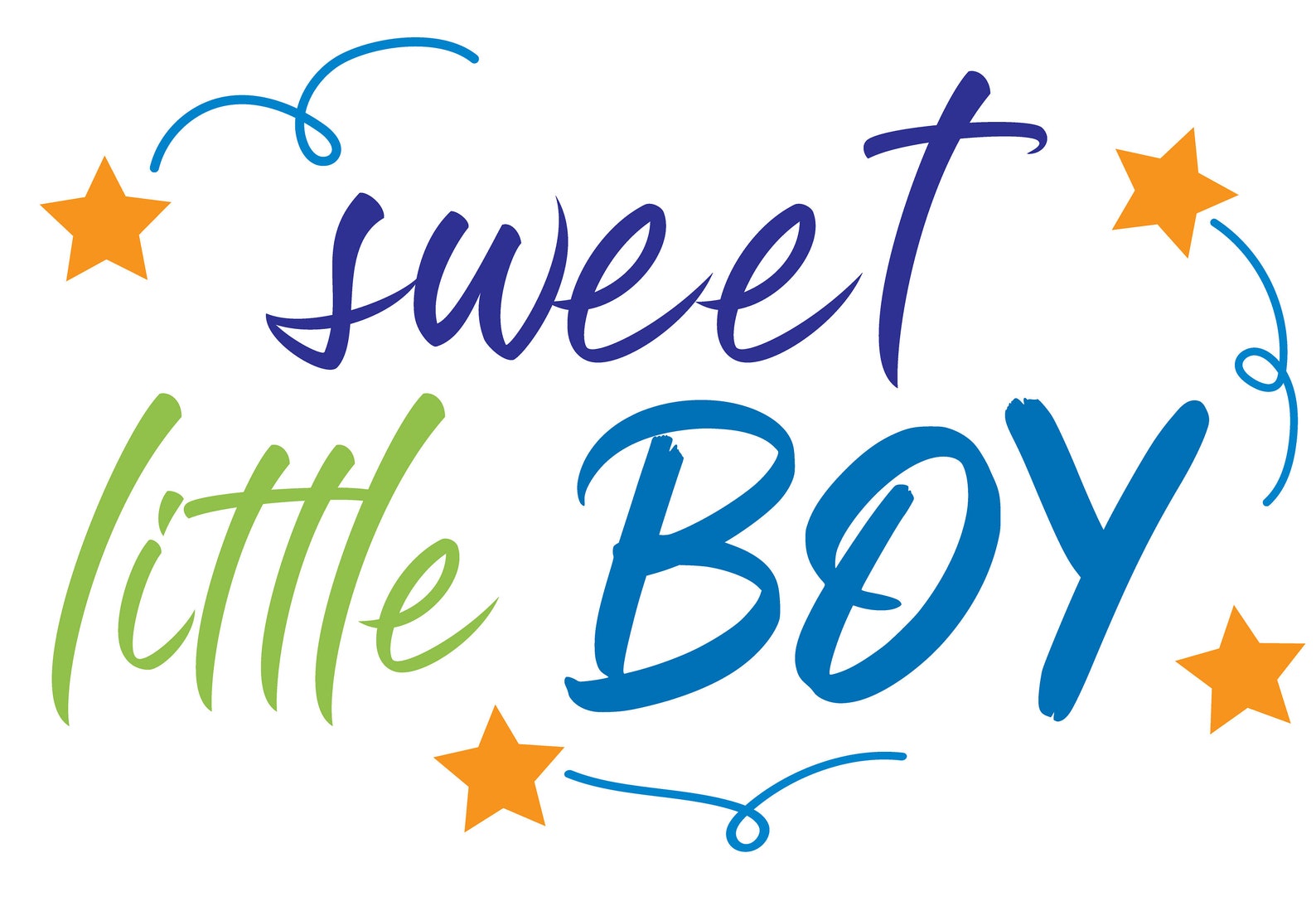 Little Boy Wall Decal Sweet Baby Boy Quote Color Design Room | Etsy