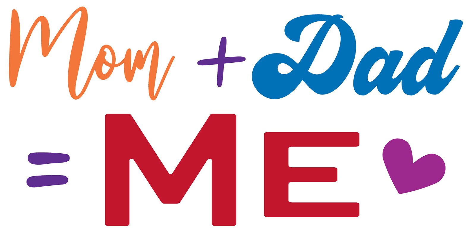 Mom Dad Me Colorful Design Wall Decal Children Quote Room | Etsy