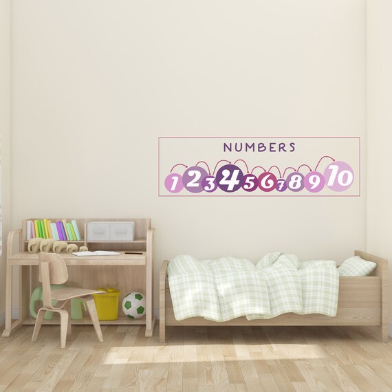 Home Décor Numbers in Colors Wall Decal Educational Classroom Sticker ...