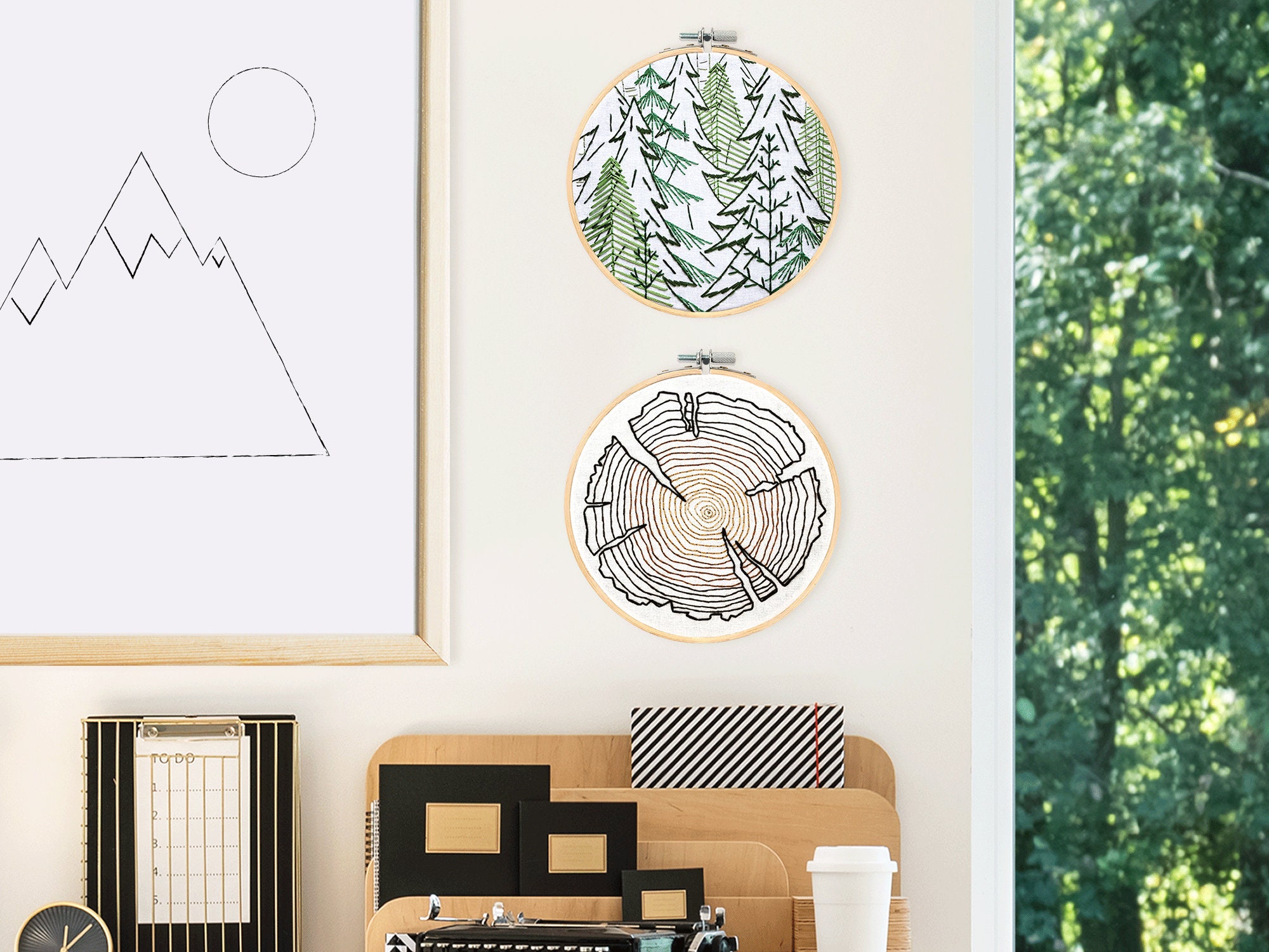 Tree Rings Full Embroidery Kit Diy Modern Needlepoint - Etsy