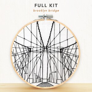 Brooklyn Bridge New York City Full Embroidery Kit Diy | Etsy