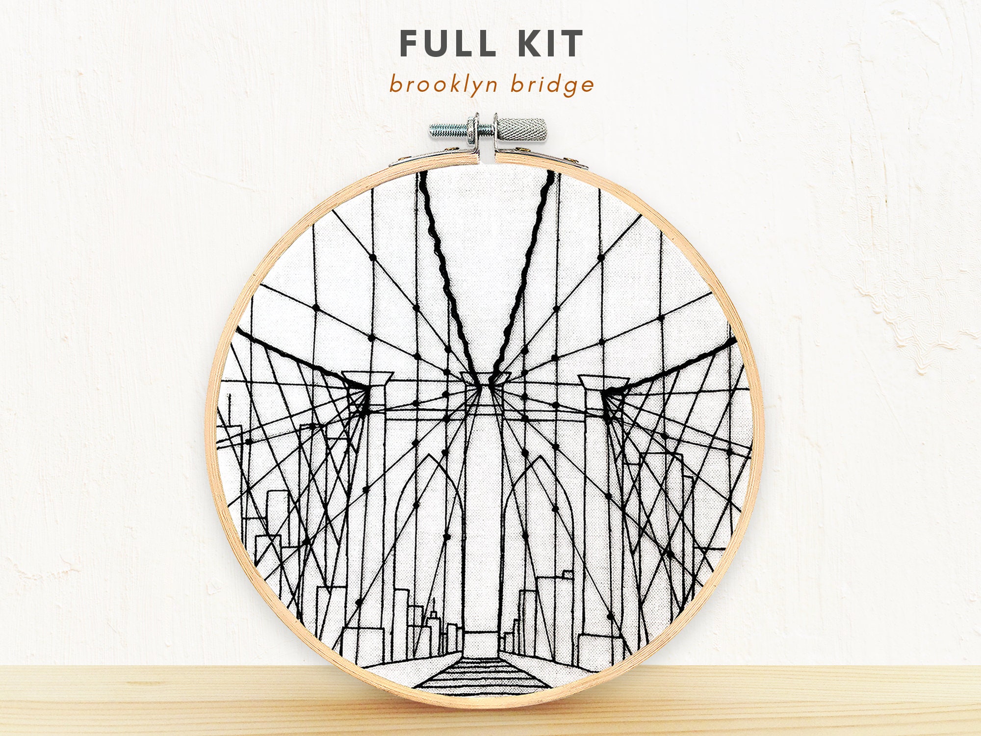 Brooklyn Bridge New York City Full Embroidery Kit Diy | Etsy