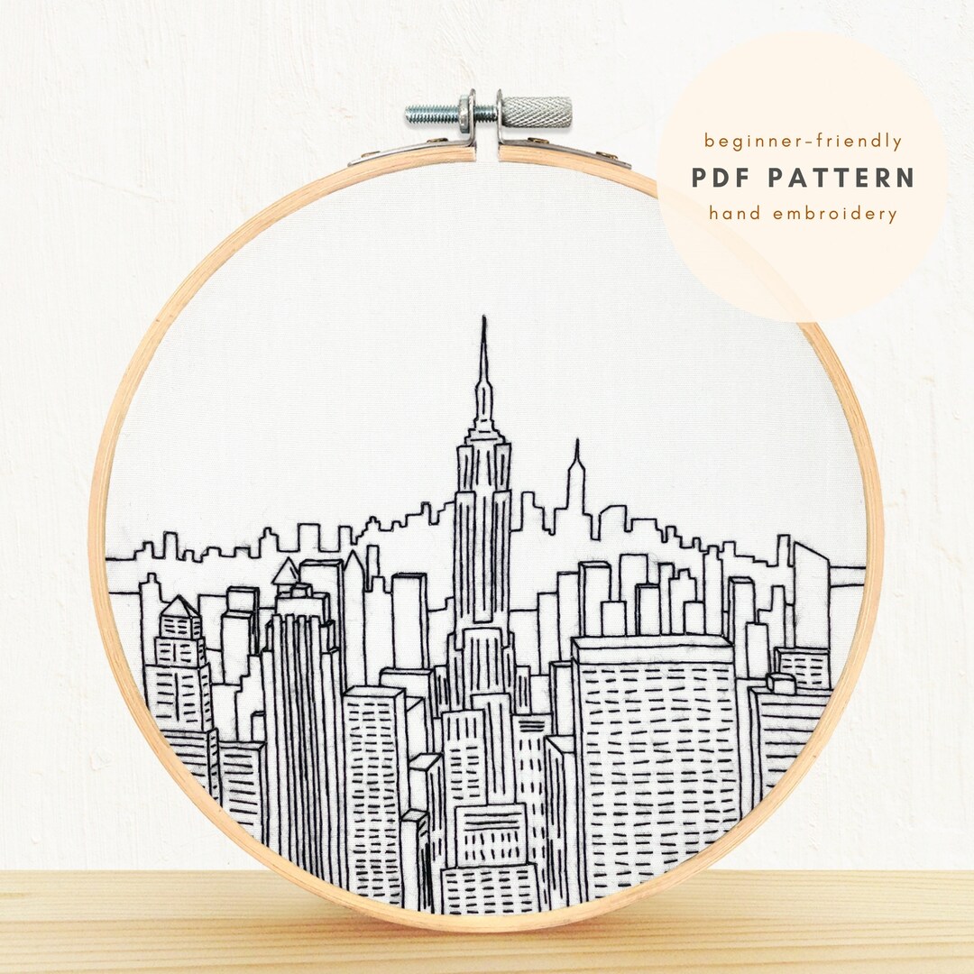 PDF Embroidery Pattern- Top of the Rock | NYC - Etsy