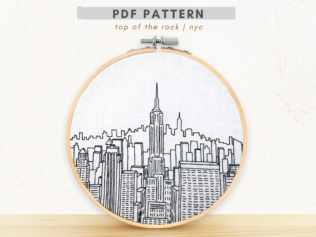 PDF Embroidery Pattern Top of the Rock NYC - Etsy