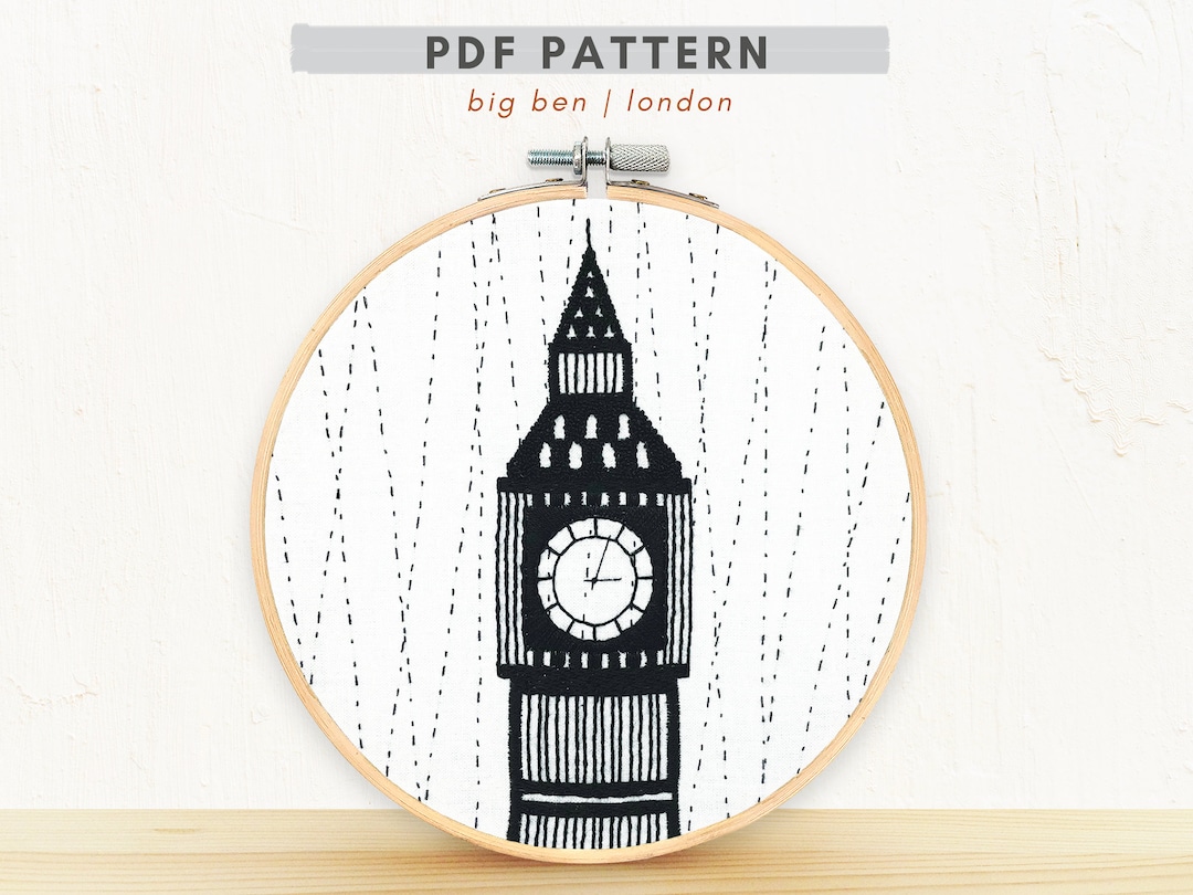 PDF Embroidery Pattern Big Ben London - Etsy