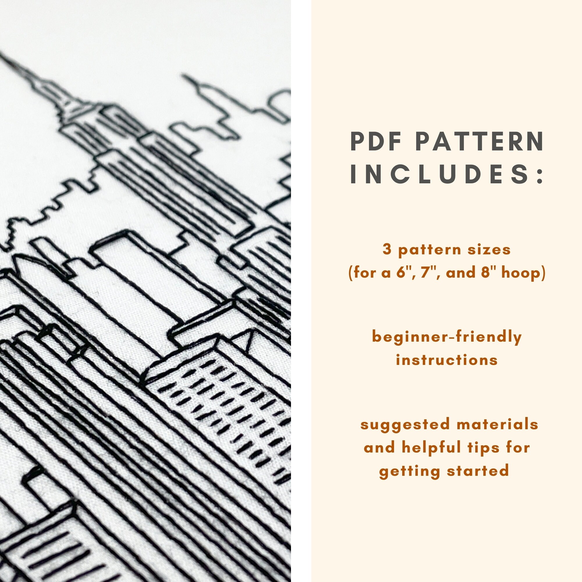 PDF Embroidery Pattern- Top of the Rock | NYC - Etsy