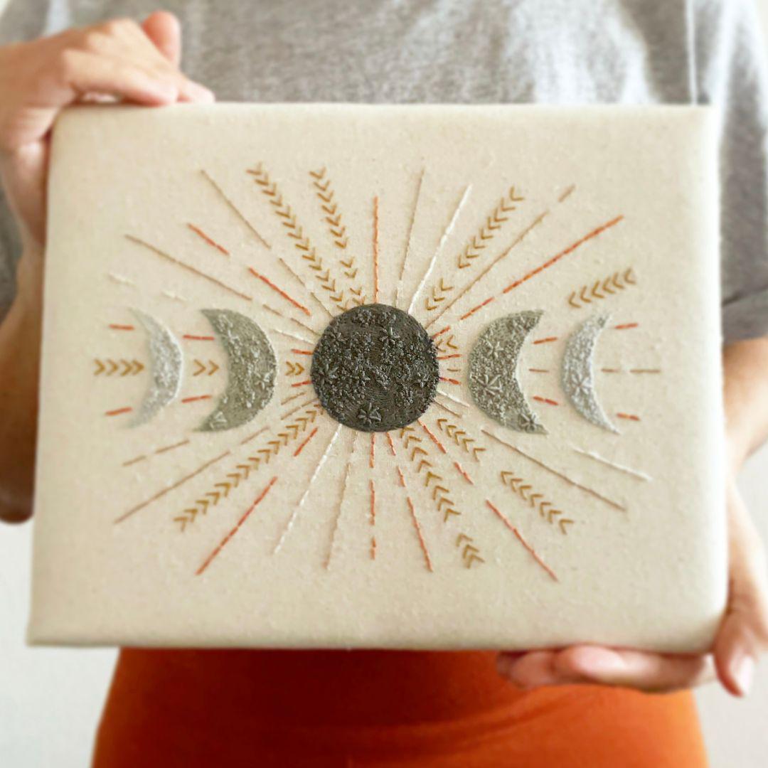 PDF Embroidery Pattern- Moonshine + Moon Phases (two Patterns in One ...
