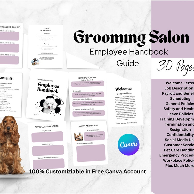Employee Handbook Grooming - Etsy