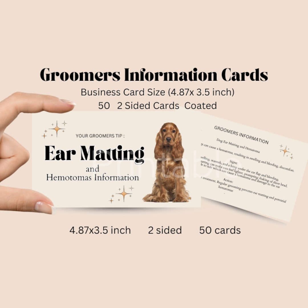 50 Matting and Hemotoma Grooming Education Cards (4.87 X 3.5)|dog ...
