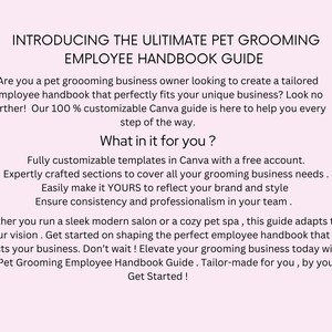 Grooming Employee Handbook,dog Grooming Forms,grooming Business ...