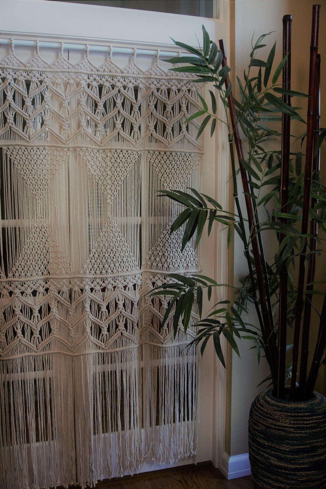 Macrame Curtain Large Boho Woven Wall Hanging Window Drapes - Etsy