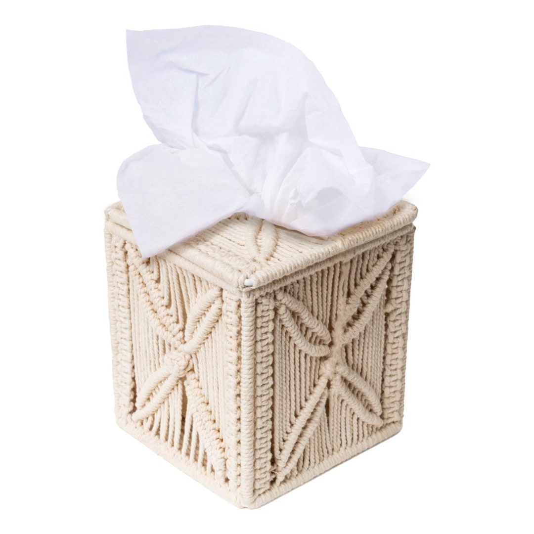 Macrame Square Tissue Box Cover,boho Tissue Holder, Napkin Organizer ...