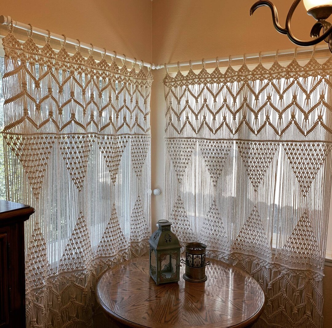 Macrame Curtain Large Boho Woven Wall Hanging Window Drapes - Etsy