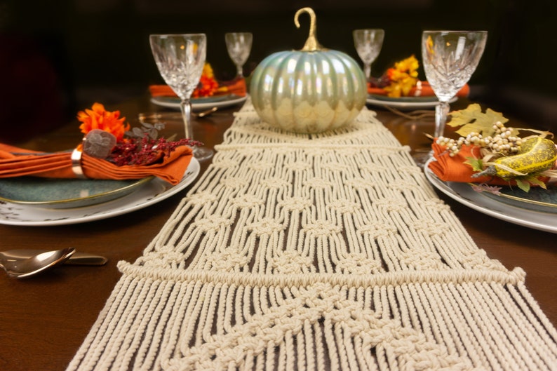 Table Runner Farmhouse Style Macrame Woven Wedding Table | Etsy