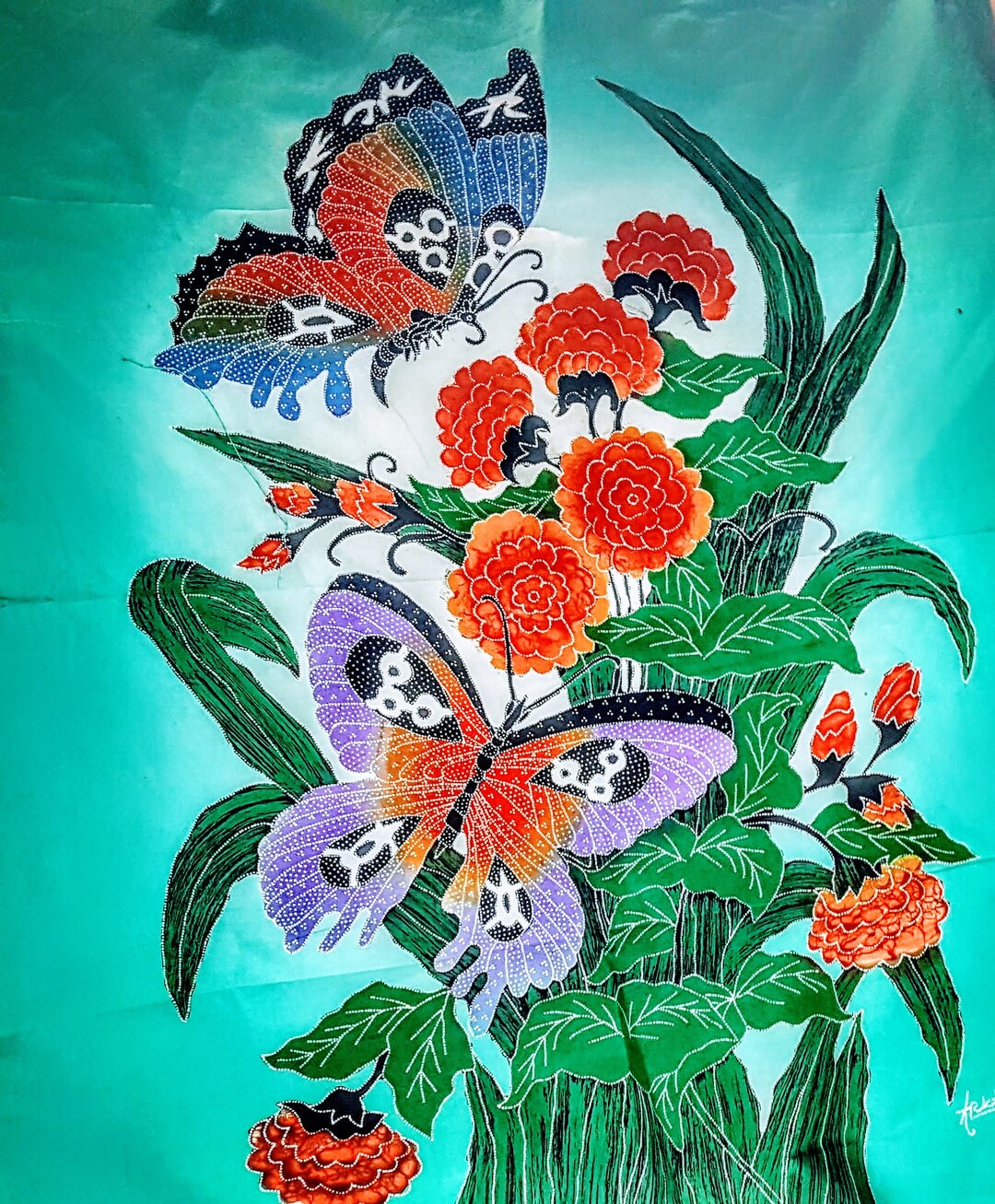 Indonesian Art Bali Batik Panel for Framing 28" X 36" Vintage Item - Etsy