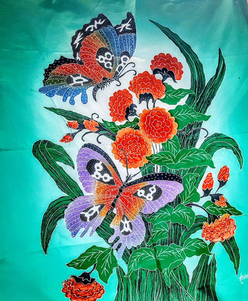 Indonesian Art Bali Batik Panel for Framing 28" X 36" Vintage Item - Etsy