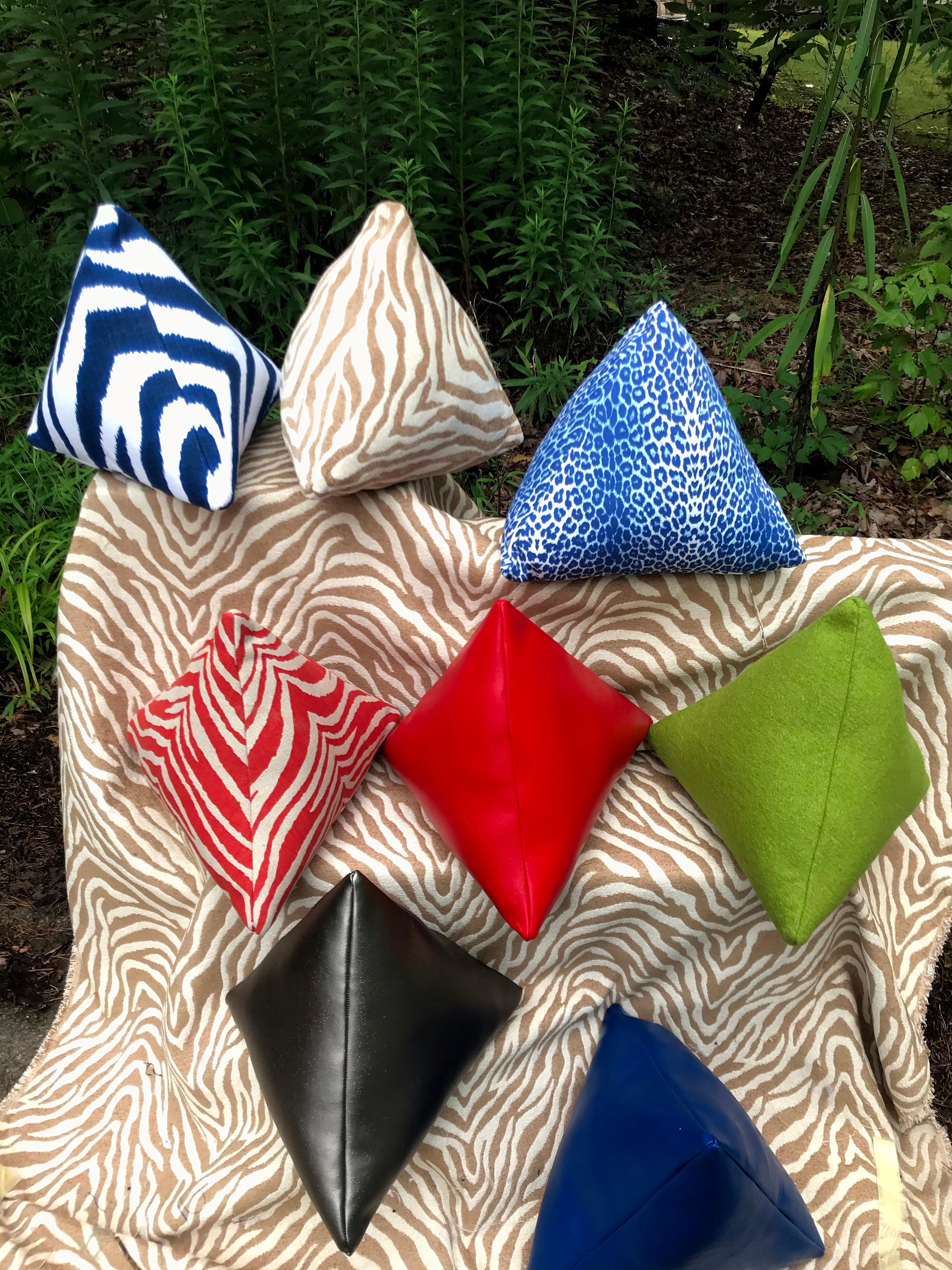 Oreiller triangle à imprimé bleu oreiller bleu petit - Etsy France