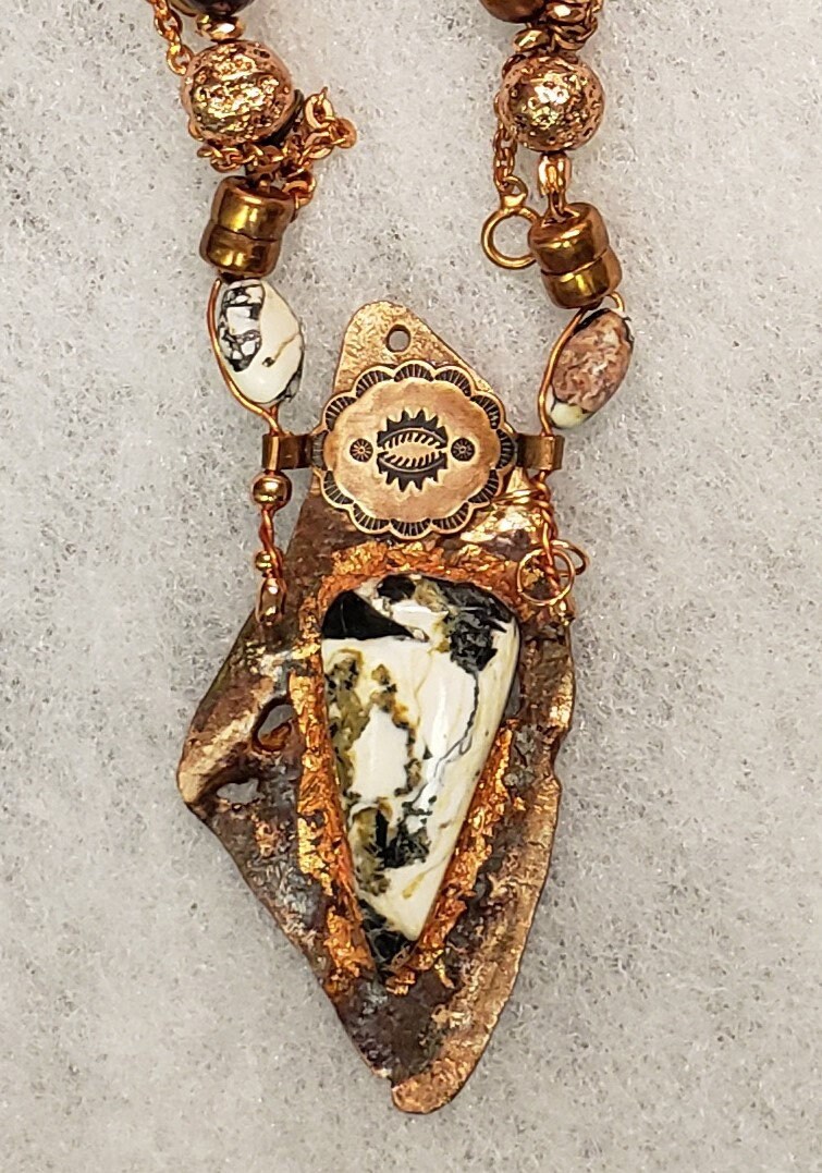 White Buffalo Stone /native American Style/pendant Chain Necklace ...