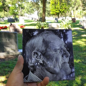 Laser Engraved Photo Memorial Plaque: Personalized Tombstone Decoration ...