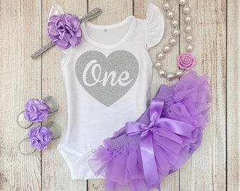 Purple 1st Birthday Outfit | Etsy