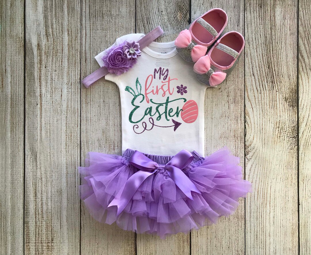 My First Easter Outfit-baby Girl Easter Outfit in Glitter-with Tutu ...